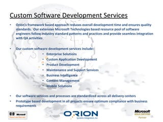 Orion Systems Integrators Presentation | PPT