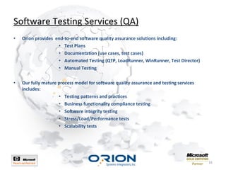 Orion Systems Integrators Presentation | PPT