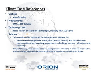 Orion Systems Integrators Presentation | PPT