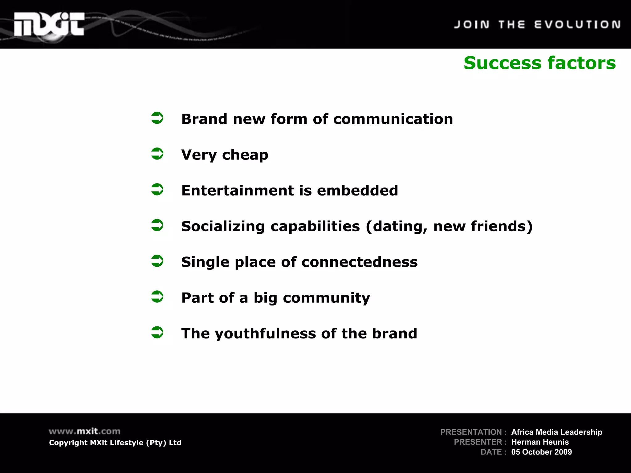Innovation- MXit by Herman Heunis | PPT