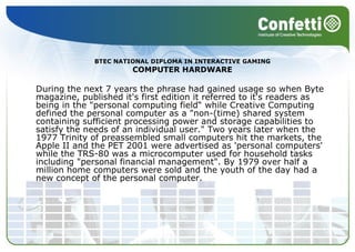 Computer Hardware - Platforms and Technologies | PPT