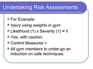Health and Safety Risk Assessment | PPT