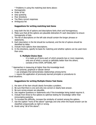 Writing objective Test Items | DOC