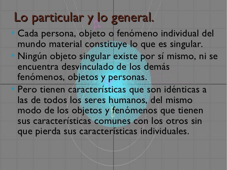 De Lo General A Lo Particular - slingo