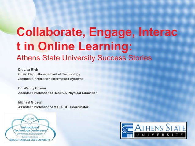 Collaborate, Engage, and Interact in Online Learning | PPT