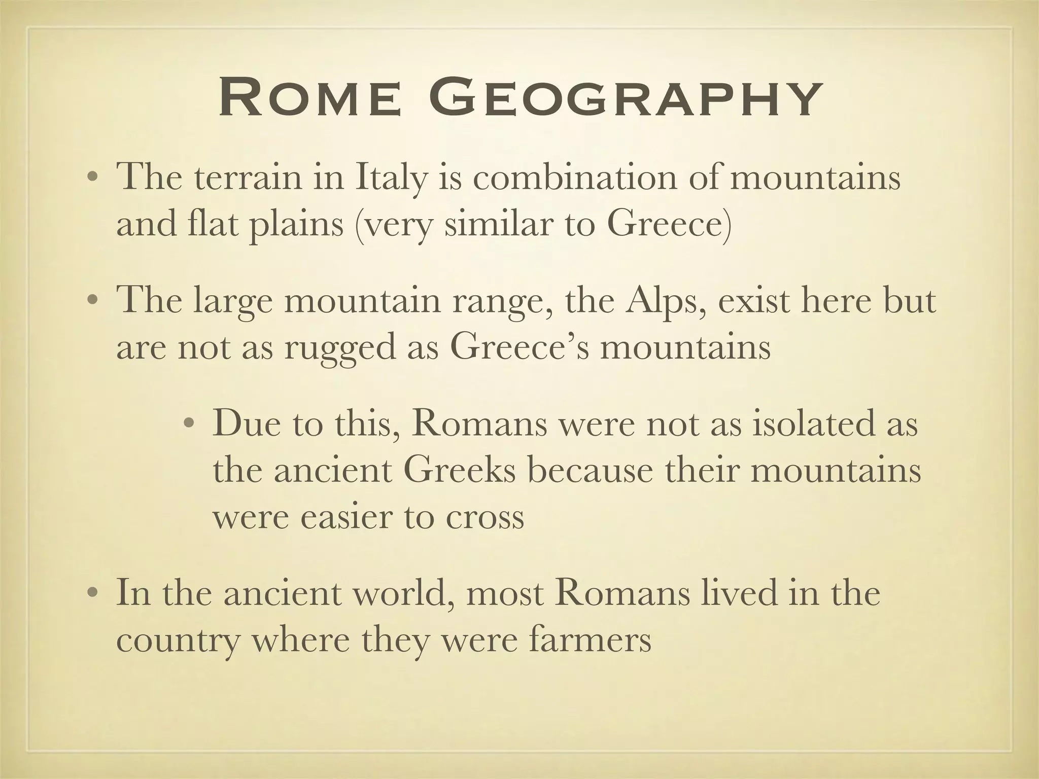 Rome/Greece Geography | PPT