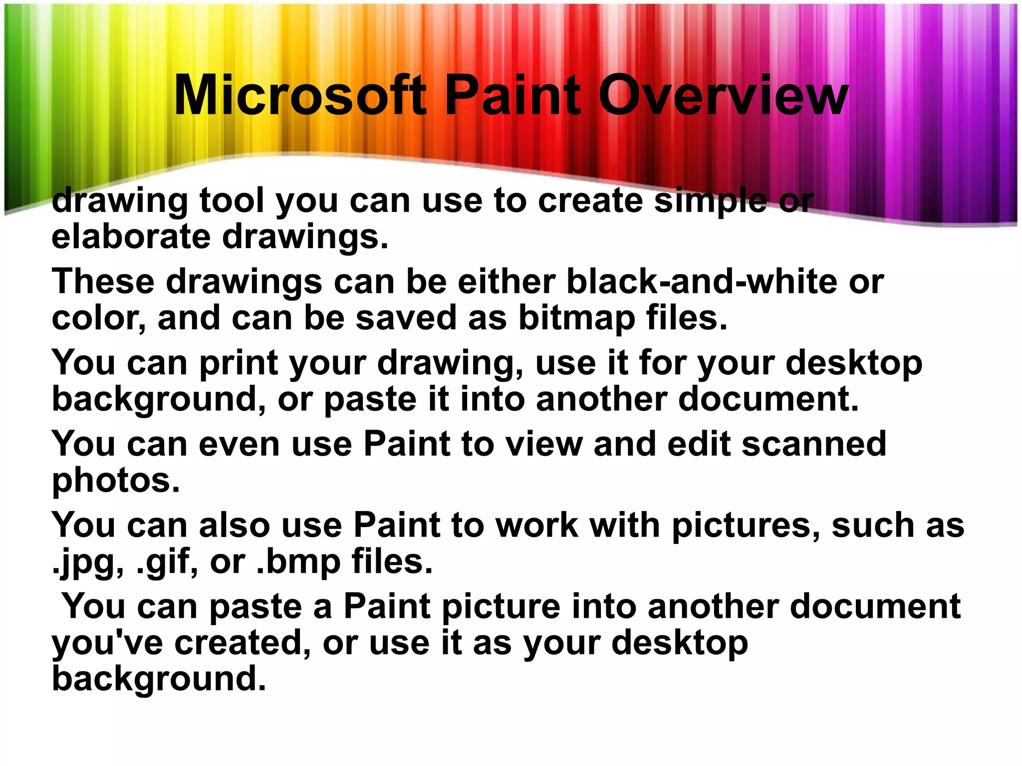 Microsoft Paint (Create Pictures) | PPT