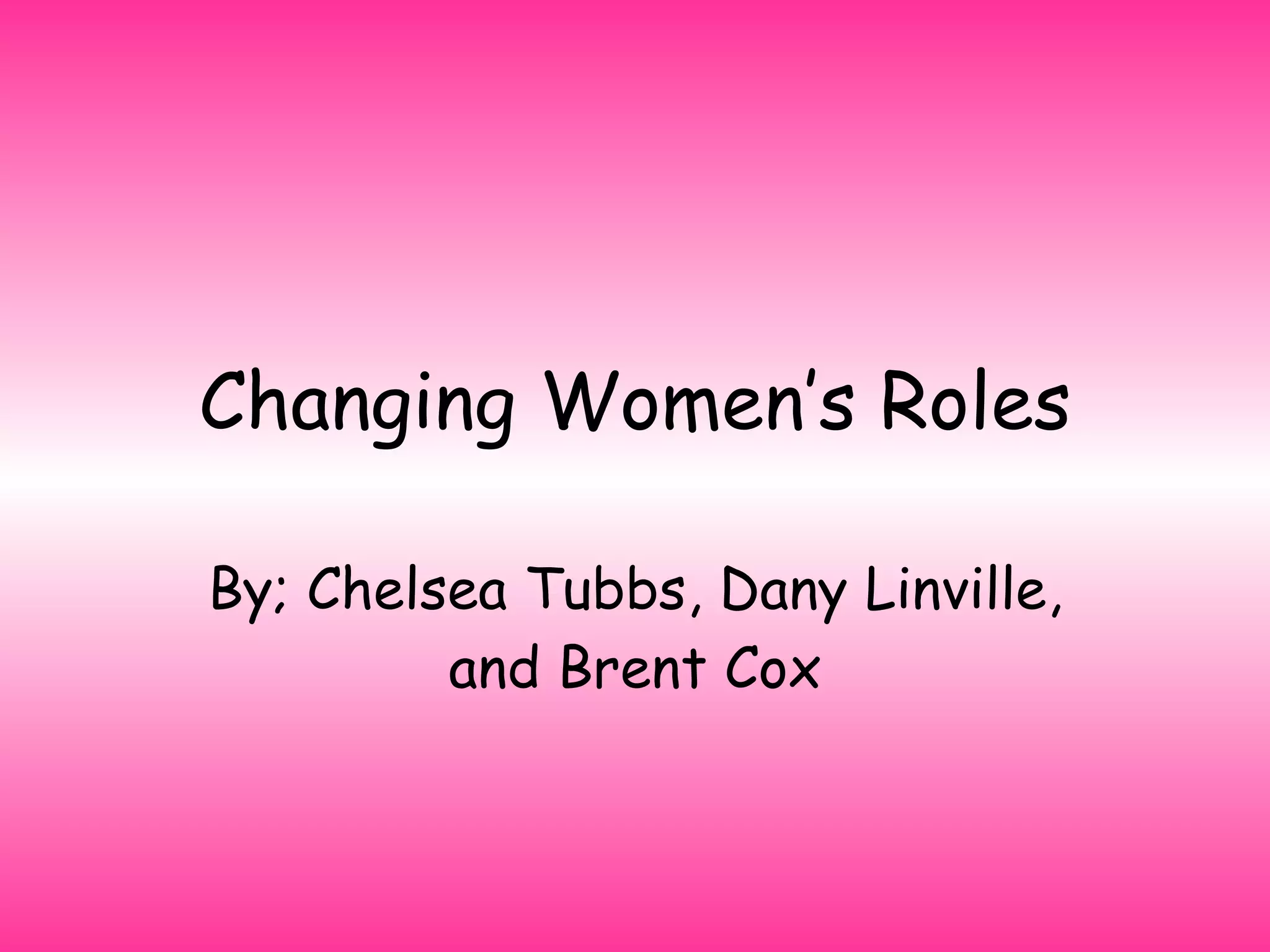 Changing Roles of Women | PPT