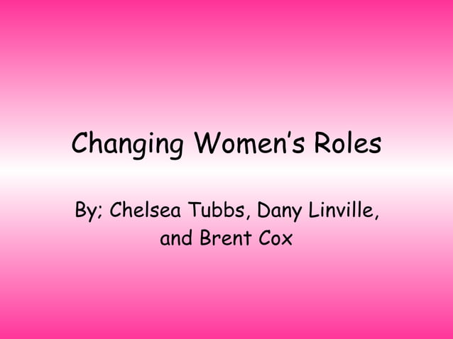 Changing Roles of Women | PPT