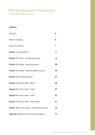 Effective Education for Employment- A Global Perspective | PDF