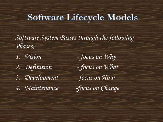 SOFTWARE LIFECYLE MODELS | PPT