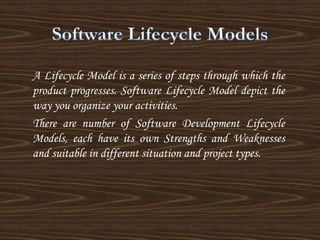 SOFTWARE LIFECYLE MODELS | PPT