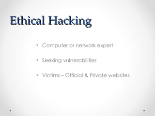 TYPES OF HACKING | PPT