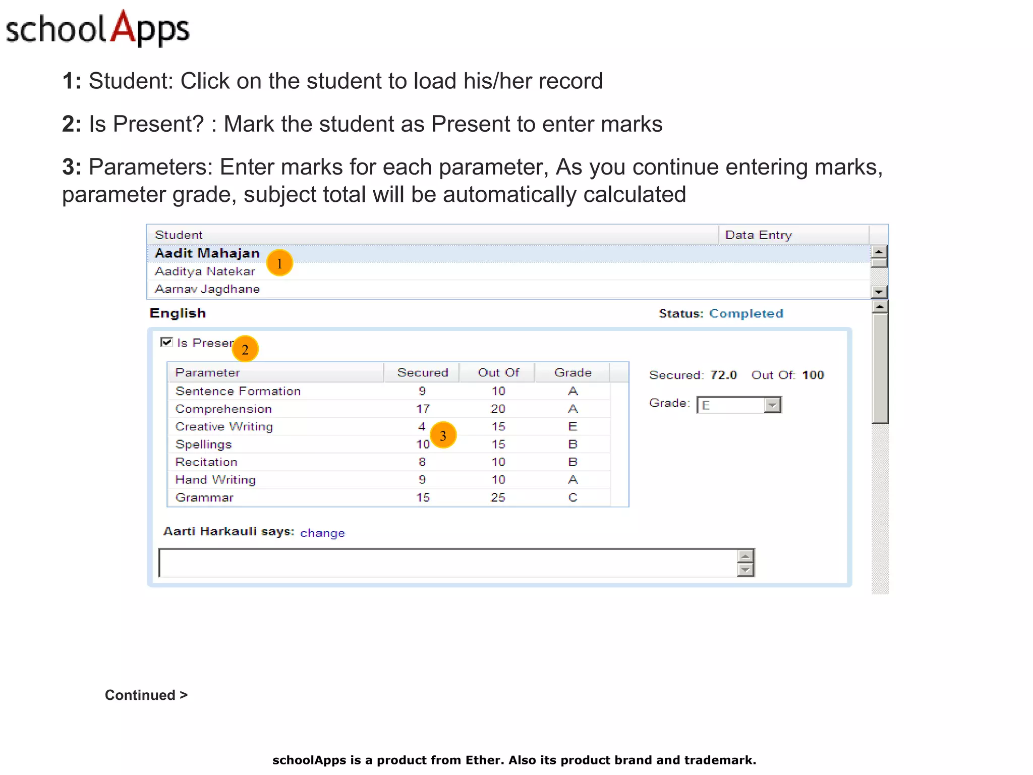 Studentwise Marks | PPT