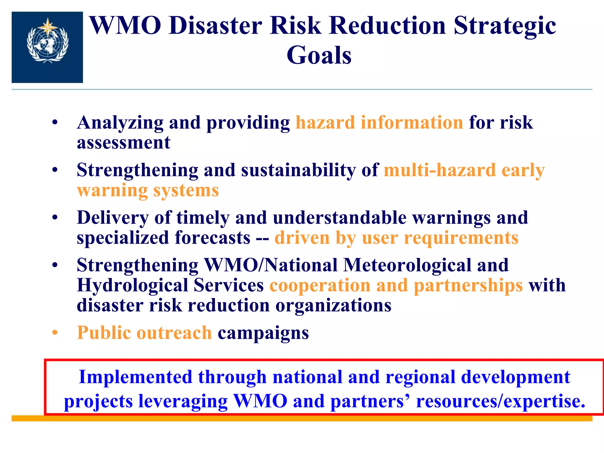 WMO - Disaster Risk Reduction Programme | PPT