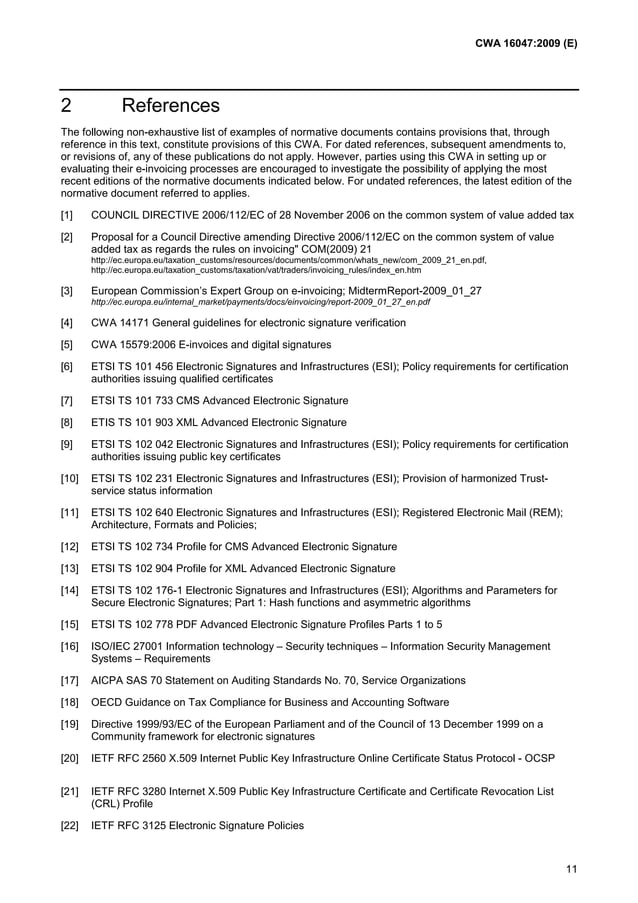 CWA 16047, E-Invoicing Compliance Guidelines - Commentary to the ...