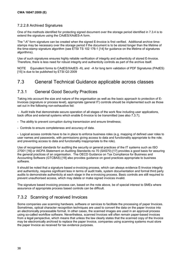 CWA 16047, E-Invoicing Compliance Guidelines - Commentary to the ...