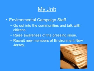 Internship Environment Nj | PPT | Environmental Services Industry | Industries