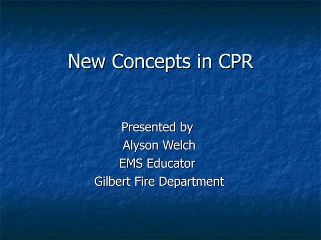 new cocepts in cpr | PPT