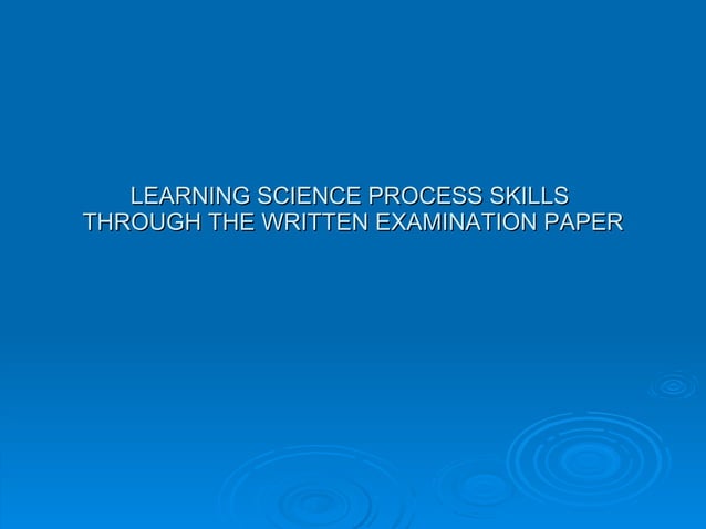 SCIENCE PROCESS SKILLS | PPT