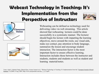 Webcasting in Education | POT