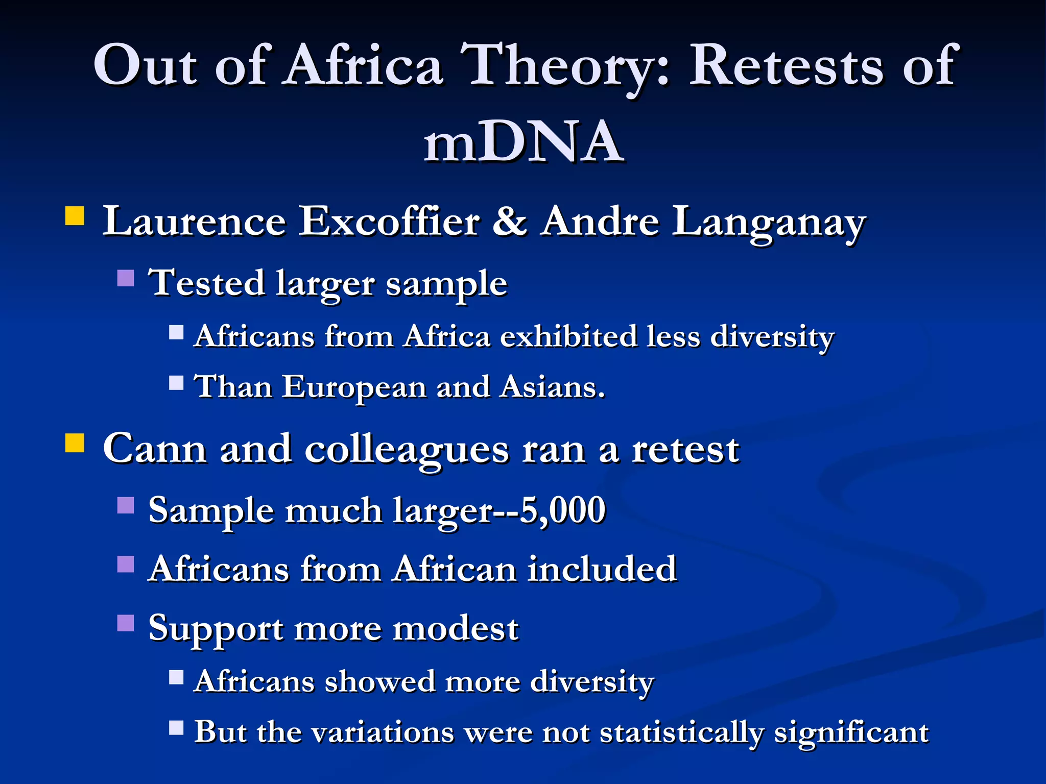 Recent African Origins or Regional Evolution? | PPT