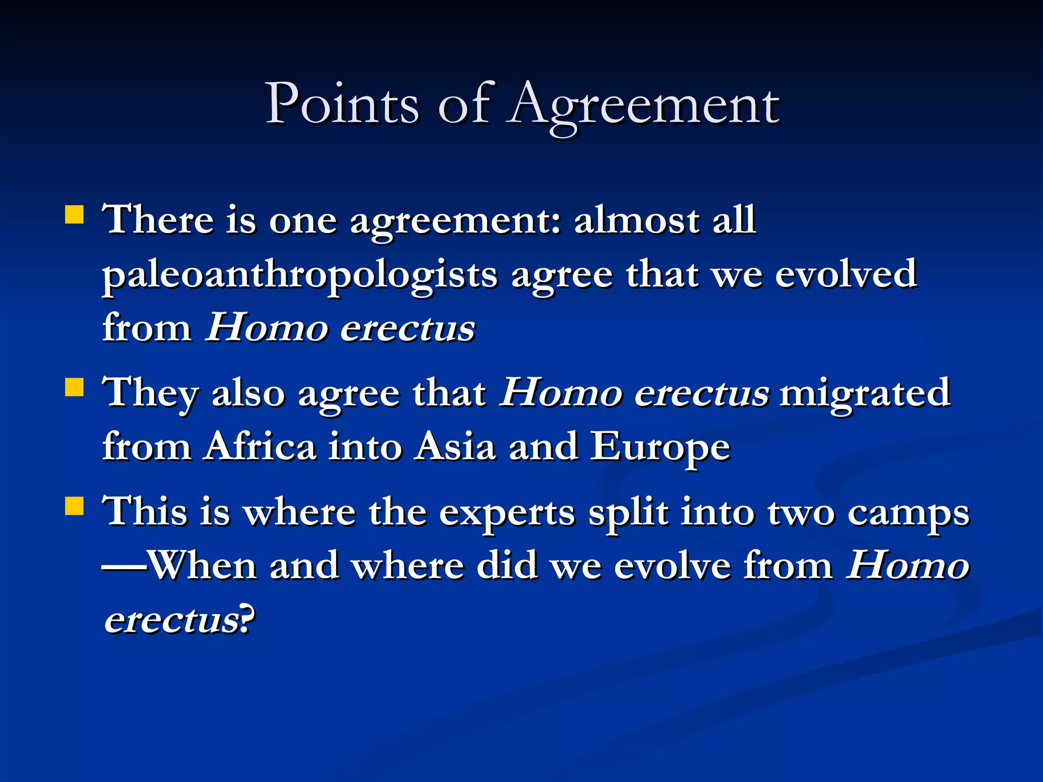 Recent African Origins or Regional Evolution? | PPT