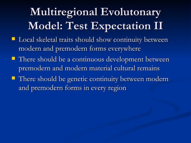 Recent African Origins or Regional Evolution? | PPT