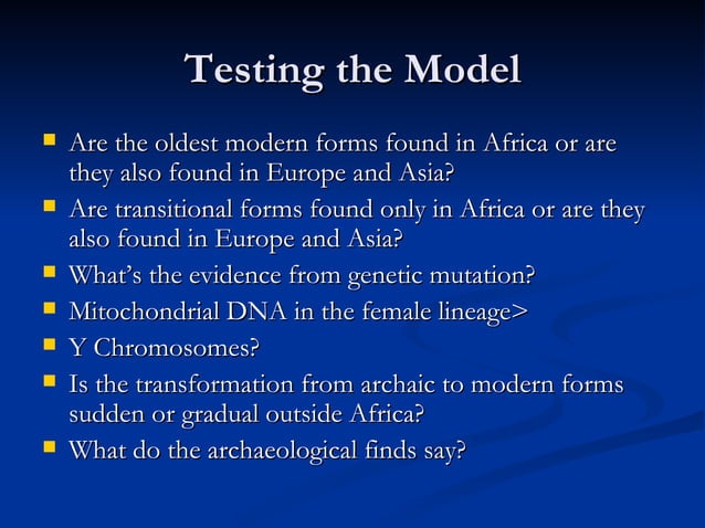 Recent African Origins or Regional Evolution? | PPT