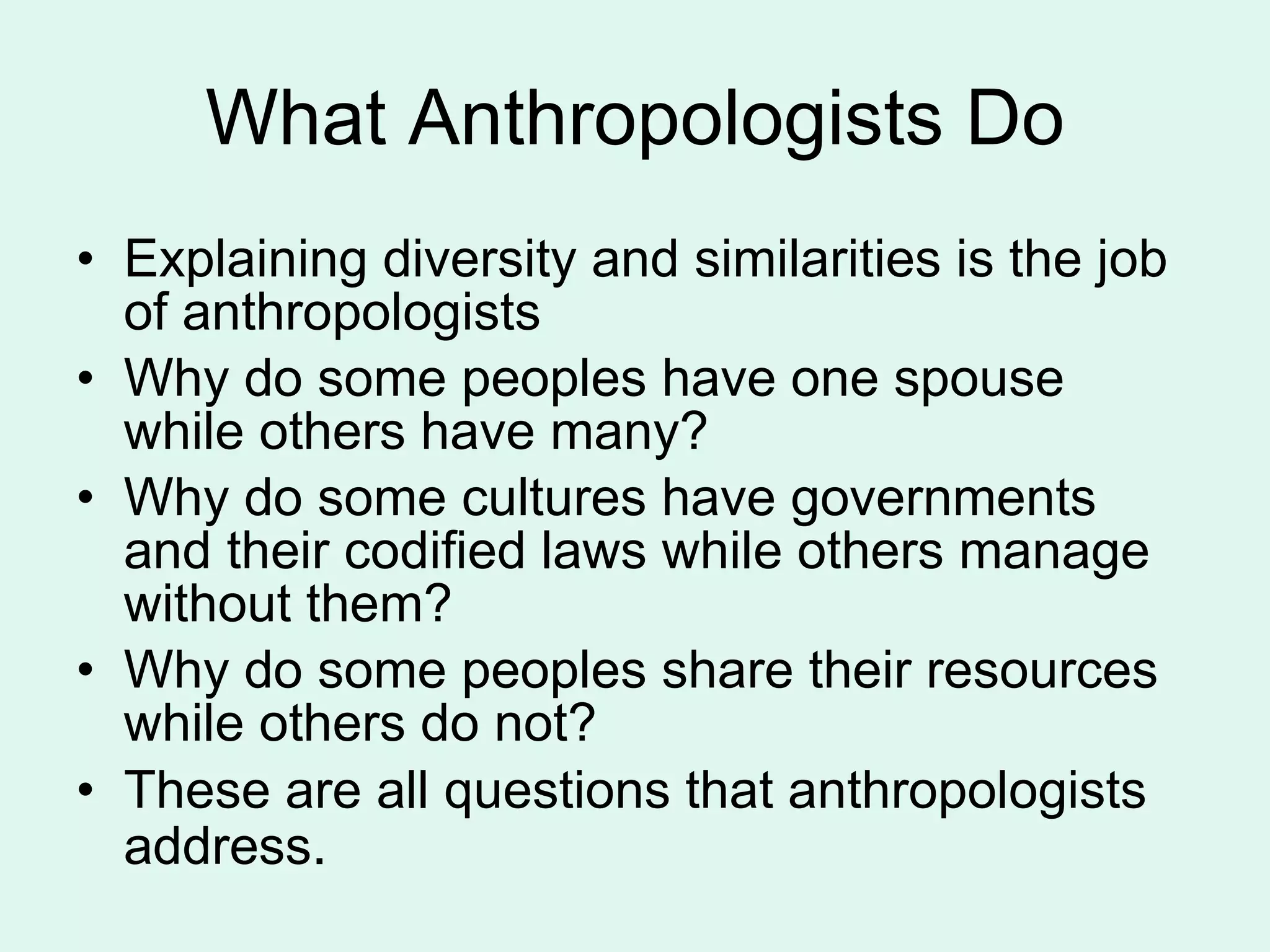 An Introduction to Anthropology | PPT