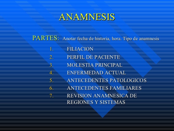 Tipos De Anamnesis
