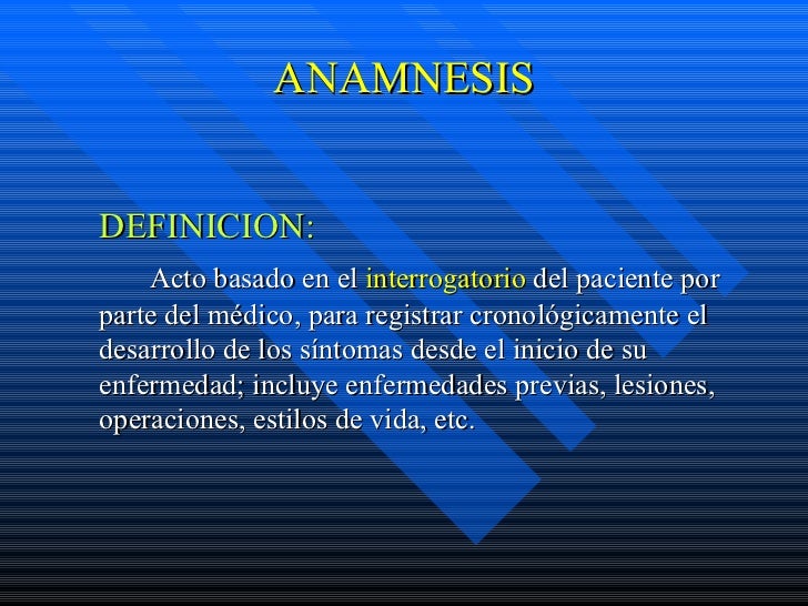 Tipos De Anamnesis