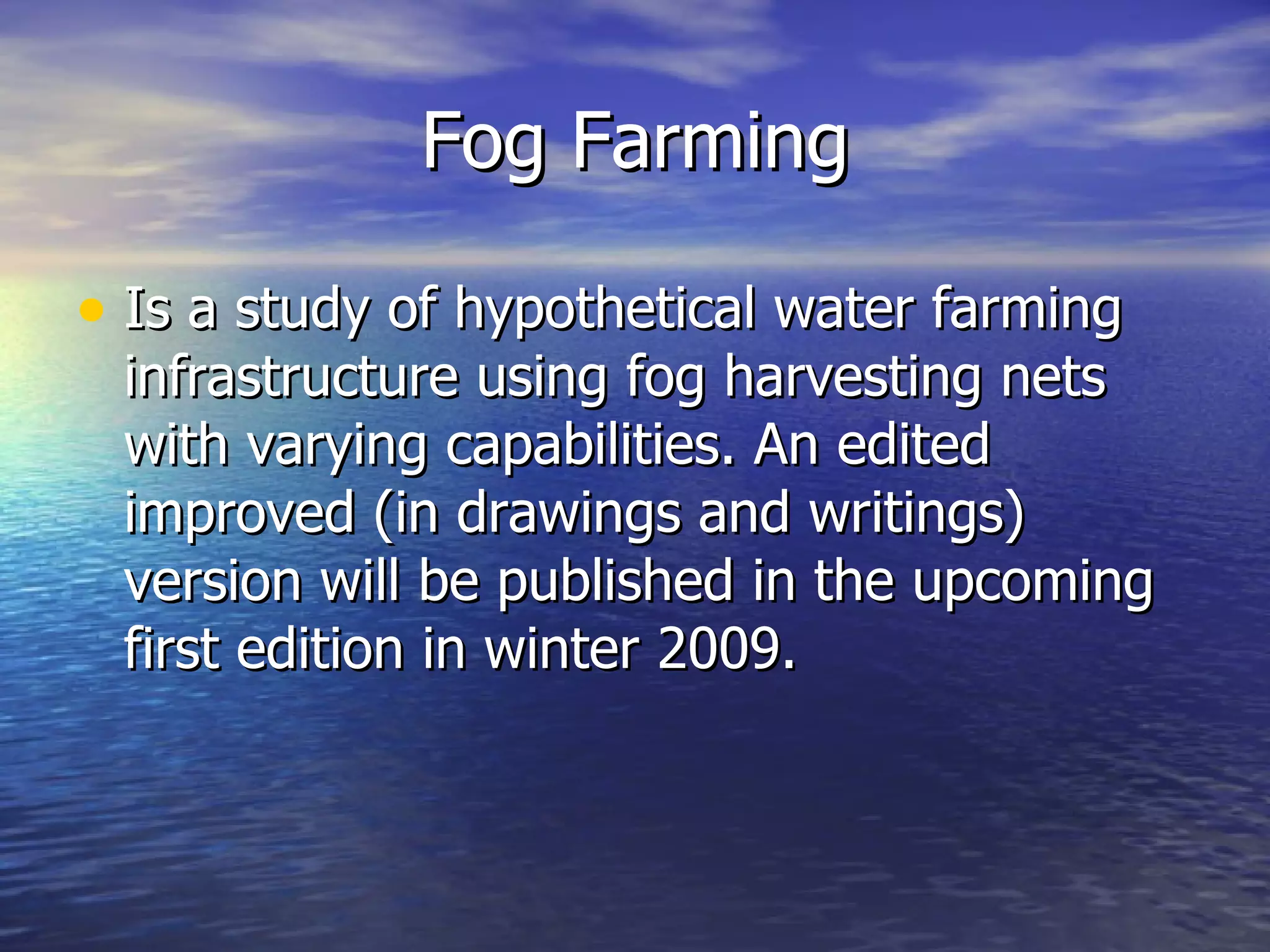 fog farming | PPT