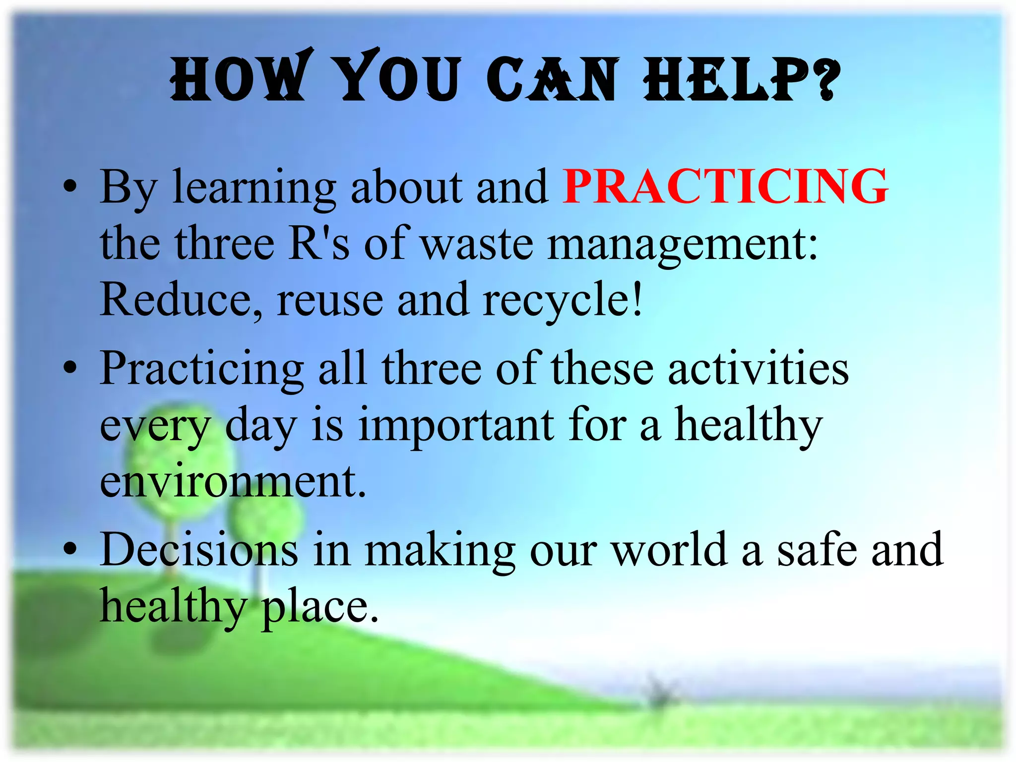 Reduce, Reuse and Recycle (3R) | PPT