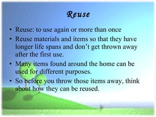 Reduce, Reuse and Recycle (3R) | PPT