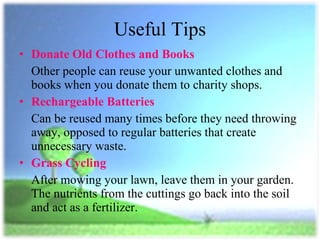 Reduce, Reuse and Recycle (3R) | PPT