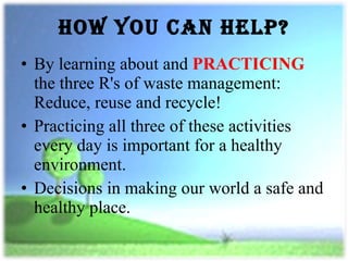 Reduce, Reuse and Recycle (3R) | PPT