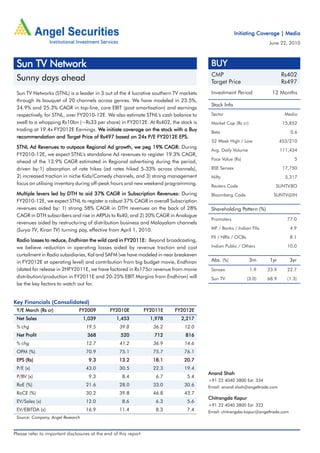 Sun TV: Initiating Coverage | PDF | Television | Entertainment