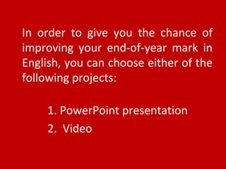 End-of-year project | PPT | Movies | Entertainment