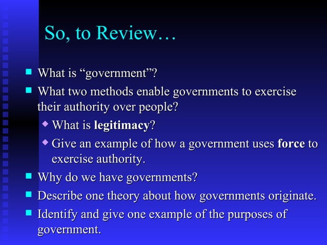 Introduction to Government | PPT
