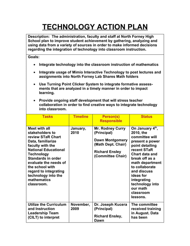 Technology Action Plan | PDF