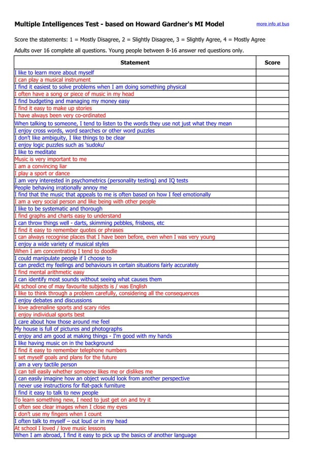 Multiple intelligences | PDF