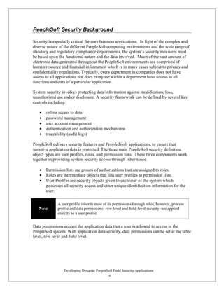 Developing Dynamic PeopleSoft Field Security Applications:A PeopleSoft Developer's Guide | PDF