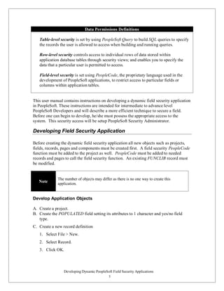 Developing Dynamic PeopleSoft Field Security Applications:A PeopleSoft Developer's Guide | PDF