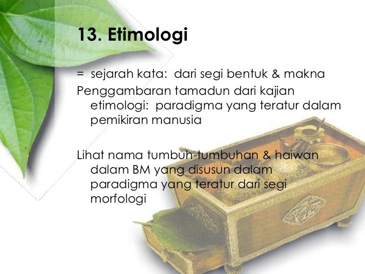 Maksud Etimologi Dalam Bahasa Melayu