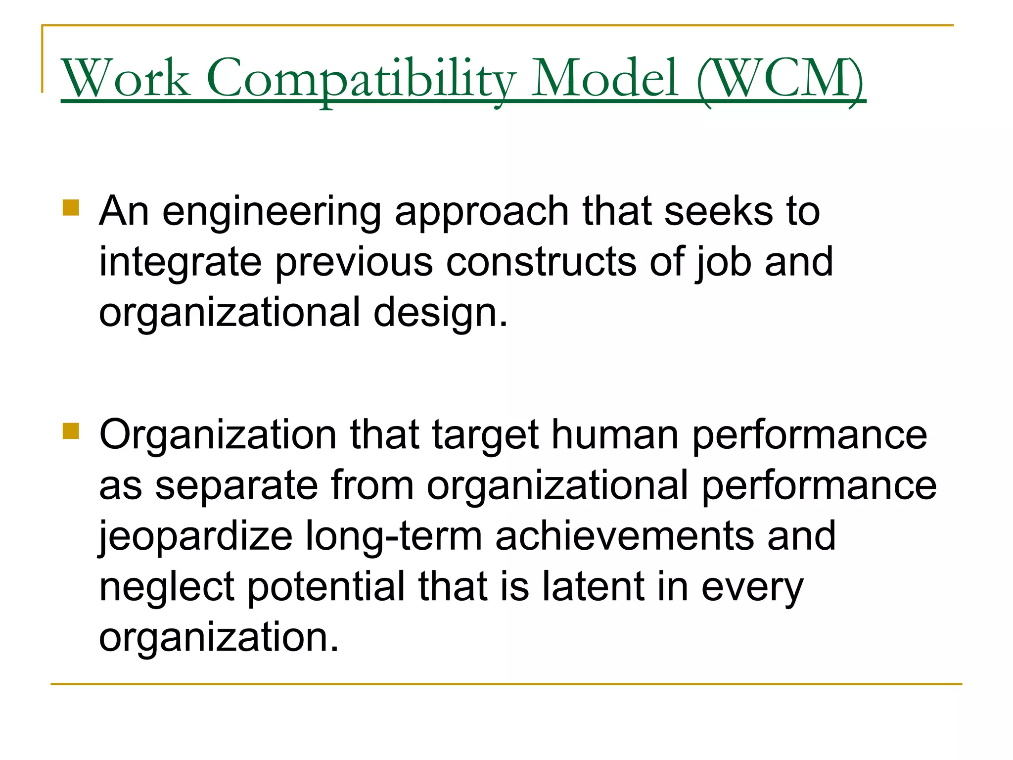 The Work Compatibility Improvement Framework | PPT