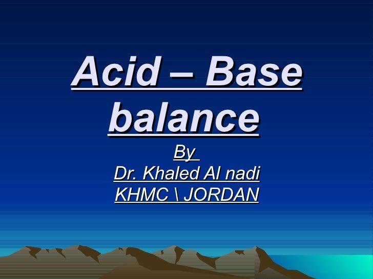 Acid base balance