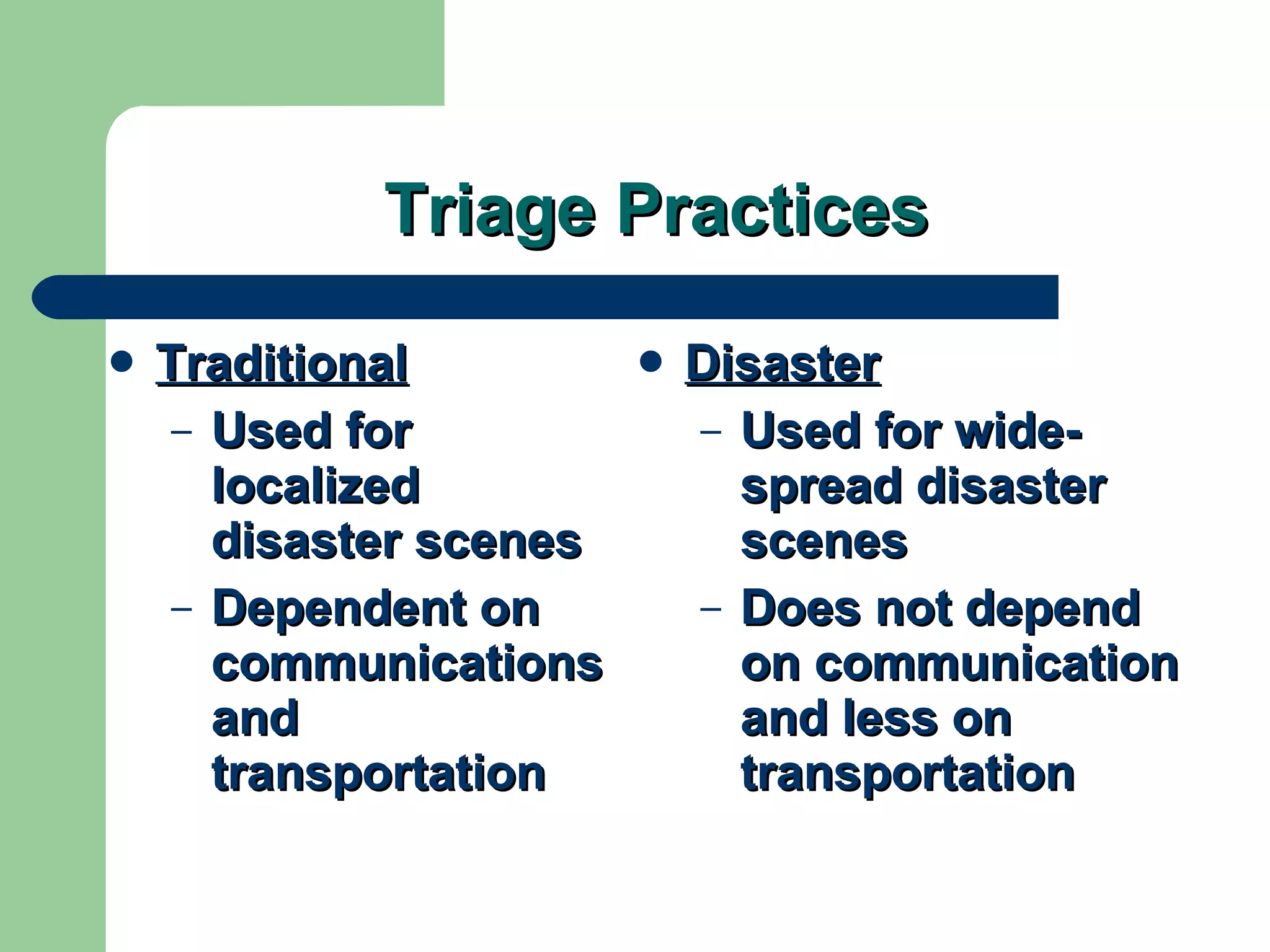 Disaster Triage START and SAVE | PPT