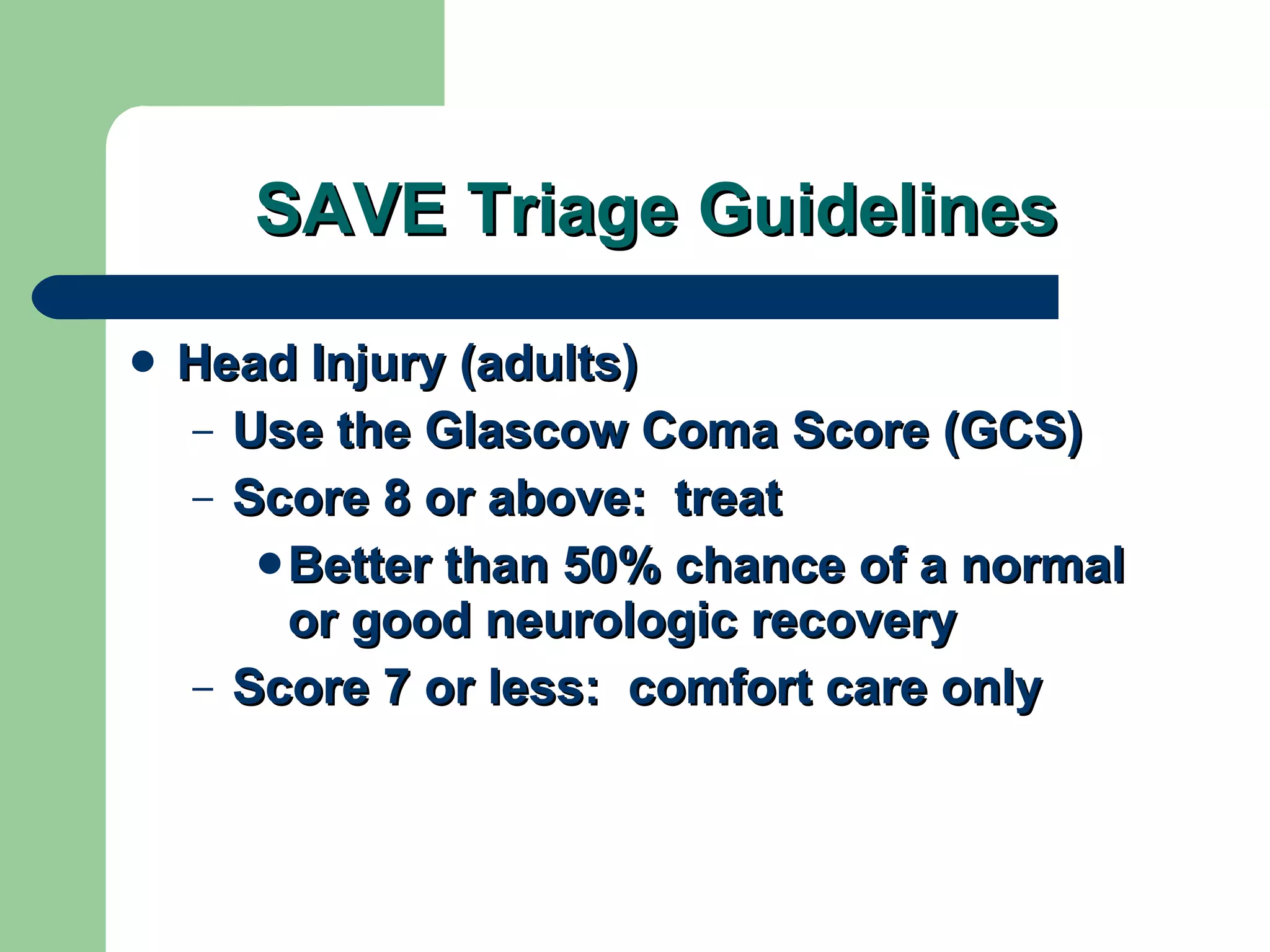 Disaster Triage START and SAVE | PPT