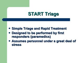 Disaster Triage START and SAVE | PPT